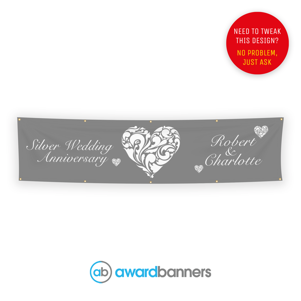 Silver Wedding PVC Wedding Banner - AB134 – Award Banner and Signs Ltd