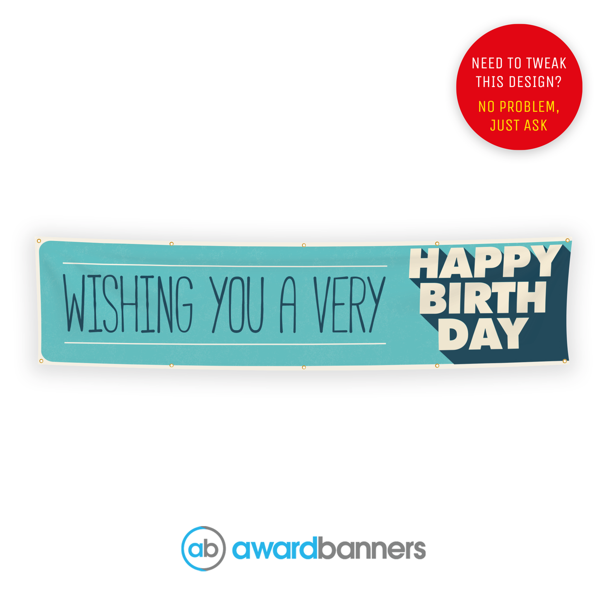 Blue Shadow PVC Birthday Banner - AB224 – Award Banner and Signs Ltd